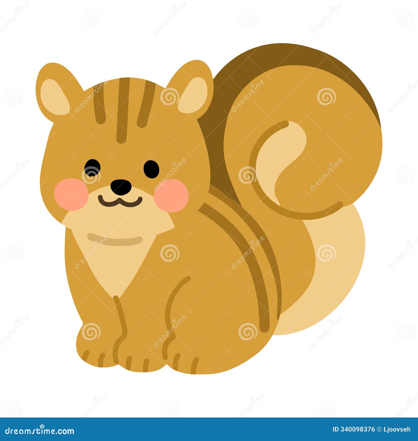 Simple and Cute Flat Colored Full Body Squirrel Stock Illustration - Illustration of squirrel ...