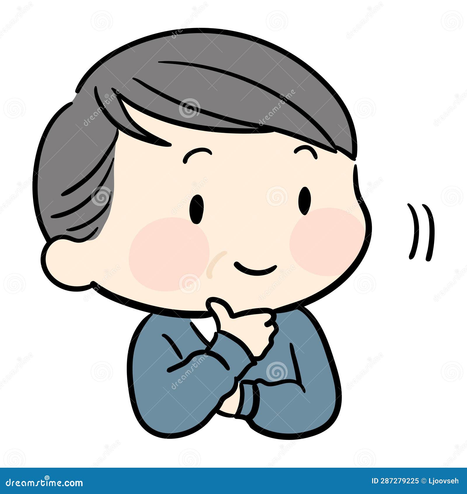 Simple and Cute Illustration of an Elderly Man Nodding Stock Vector ...