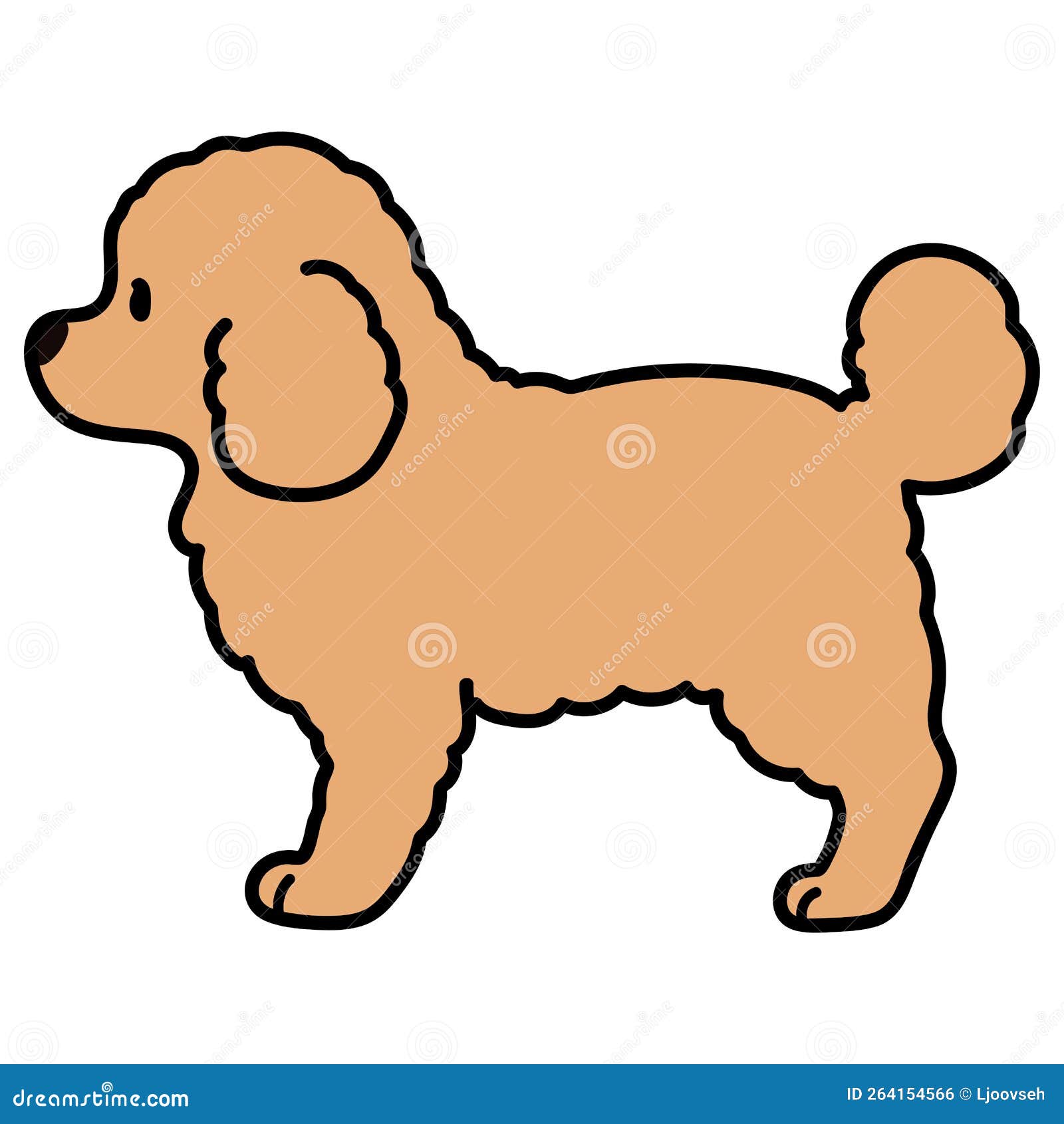 Simple and Cute Illustration of Toy Poodle in Side View Stock Vector ...