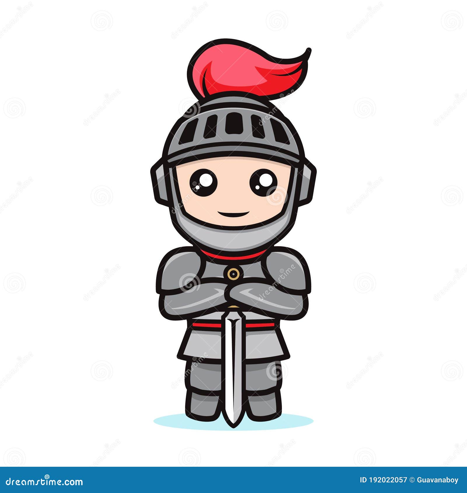 Simple and Cute Knight Mascot Design Stock Illustration - Illustration ...