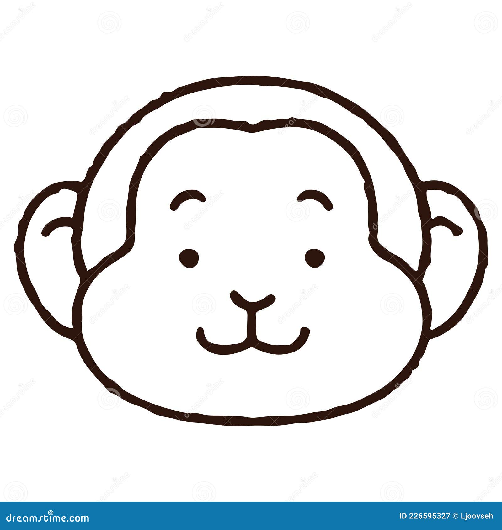 Cute Monkey Avatar Flat Colors Stock Illustrations – 4 Cute Monkey ...