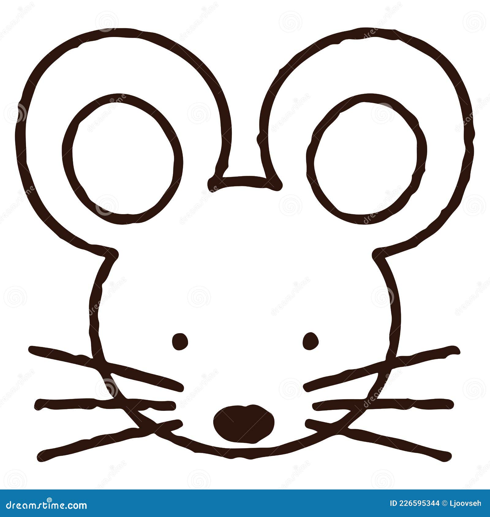Simple and Cute Mouse Line Art Stock Vector - Illustration of cartoon ...