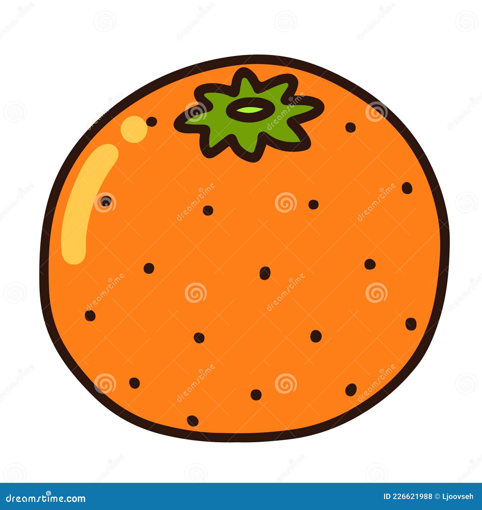 Simple and Cute Orange Fruit Stock Vector - Illustration of simple ...