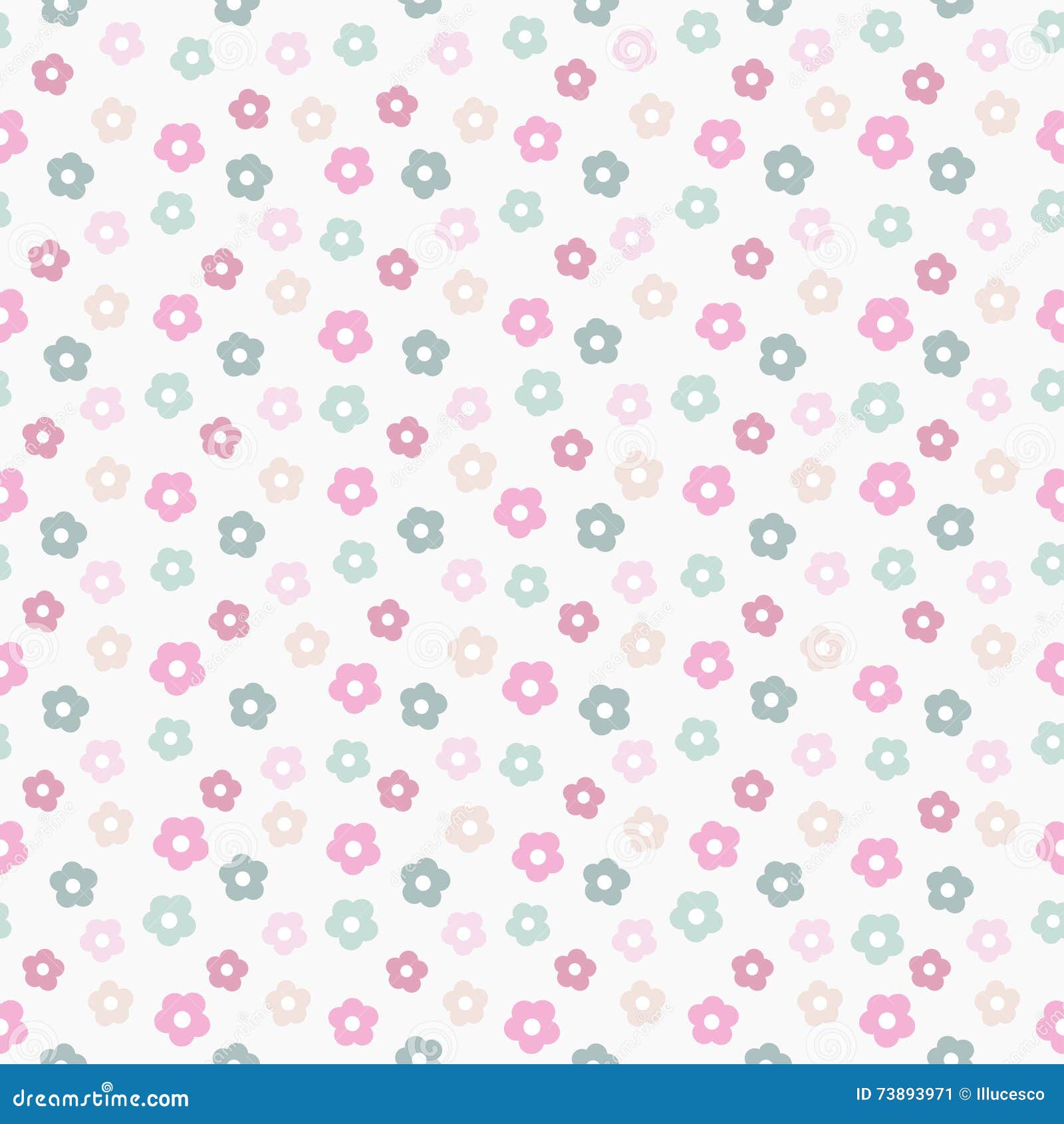 Simple Cute Pastel Floral Pattern Stock Vector - Illustration of mint ...