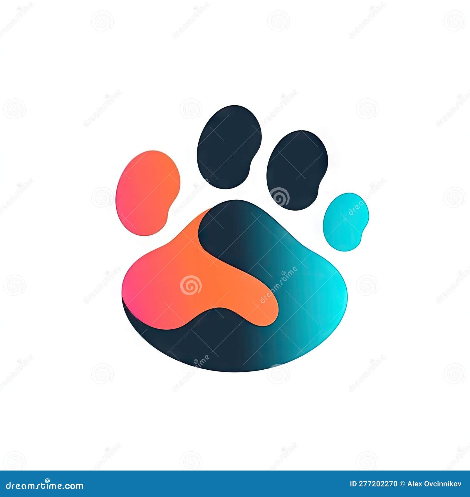 Simple and Cute Paw Logo for Veterinary Clinics on White Background ...