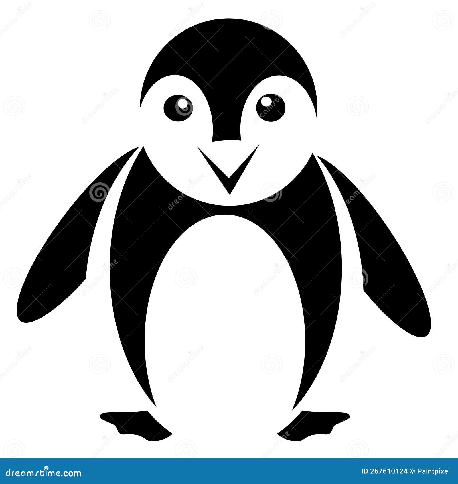 Simple cute Penguin Icon stock vector. Illustration of nature - 267610124