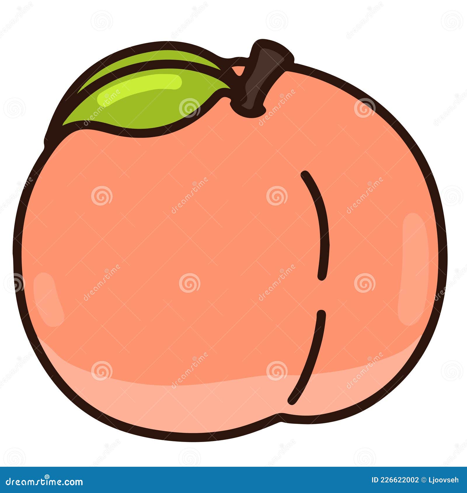 Simple and cute pink peach stock vector. Illustration of peach - 226622002
