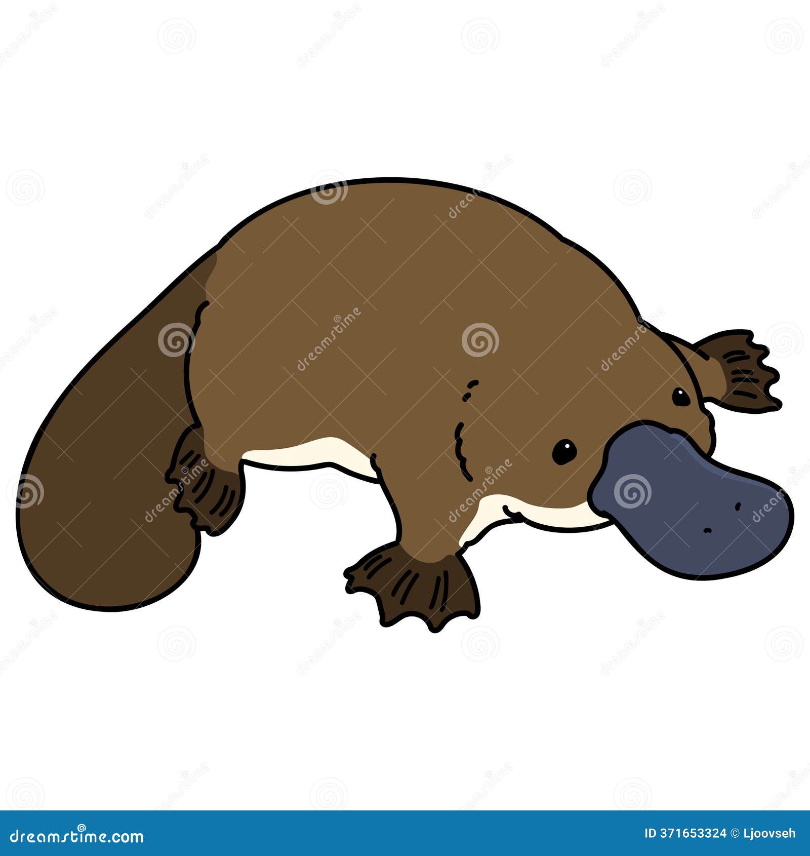 Cute Platypus Cartoon Character Leaning On A Ledge Vector Illustration ...