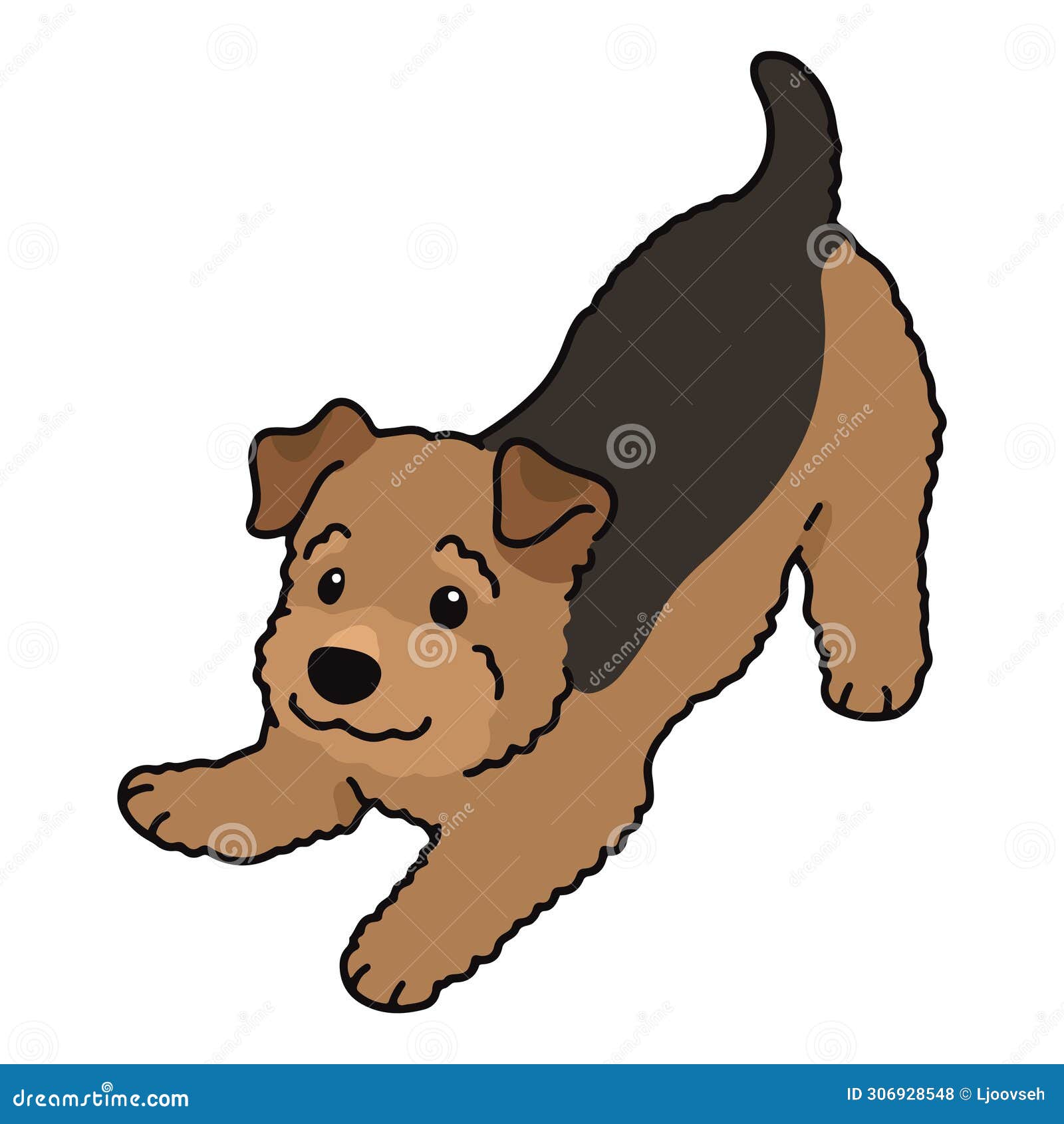 Simple and Cute Playful Welsh Terrier Illustration Stock Vector ...