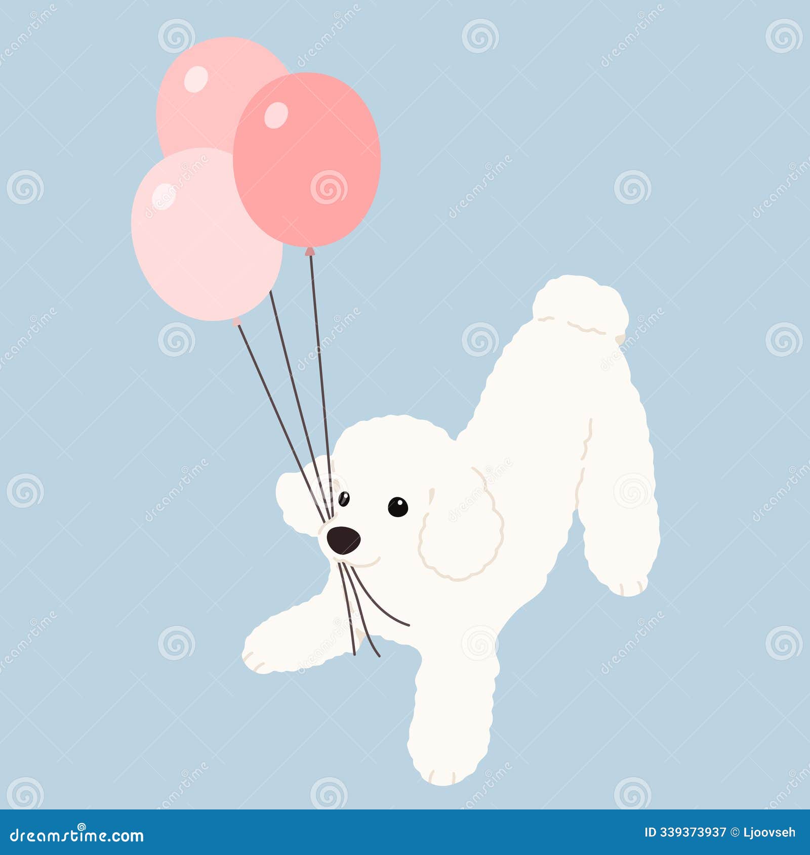 White Poodle With Mouth Open Panting And Smiling On Pink Background ...