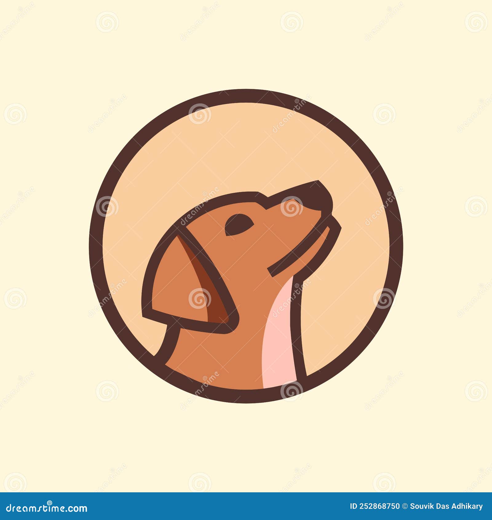 Round dog illustration stock vector. Illustration of geometric - 252868750