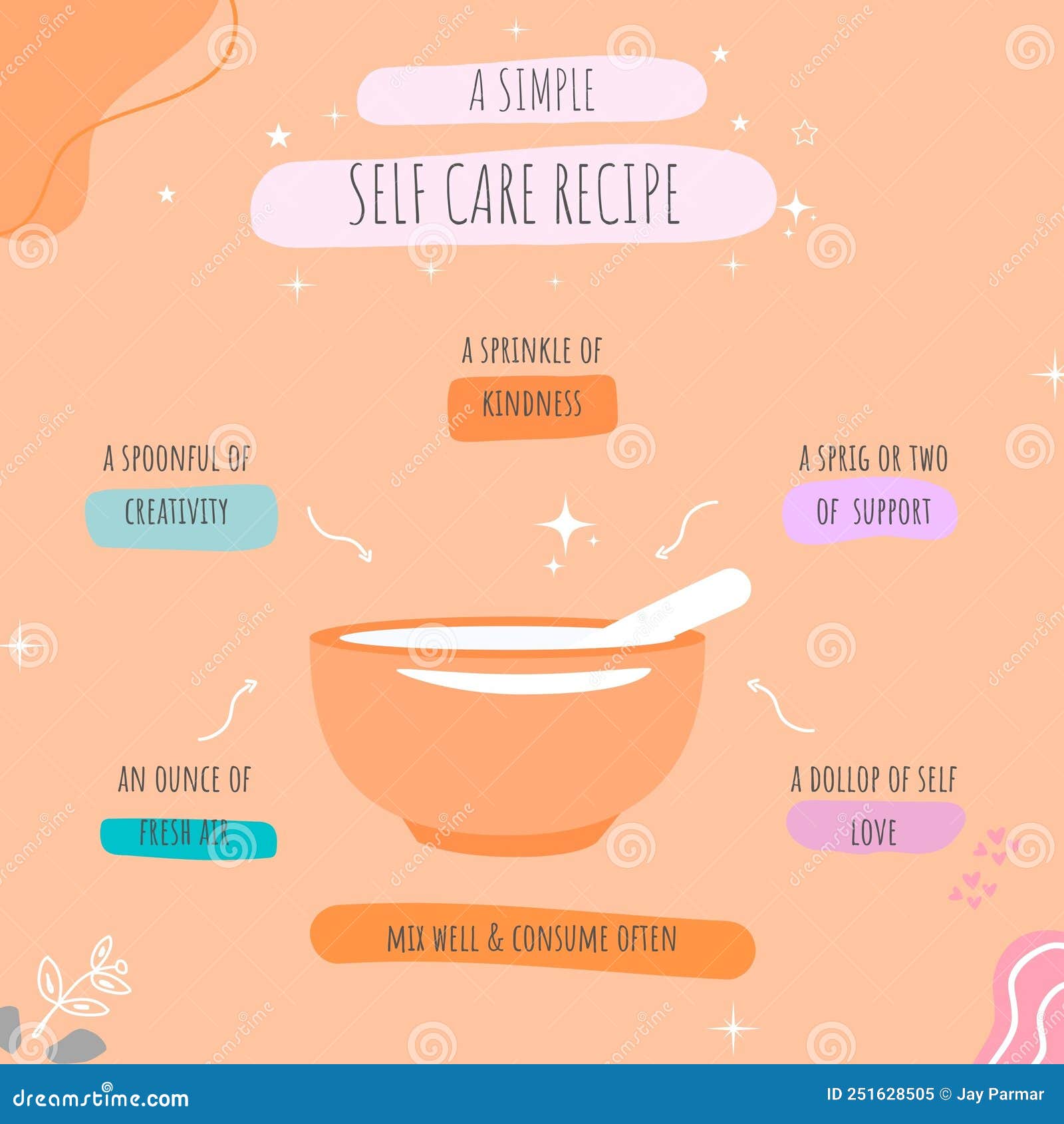 Simple Cute Self Care Recipe Instagram Post Stock Illustration ...
