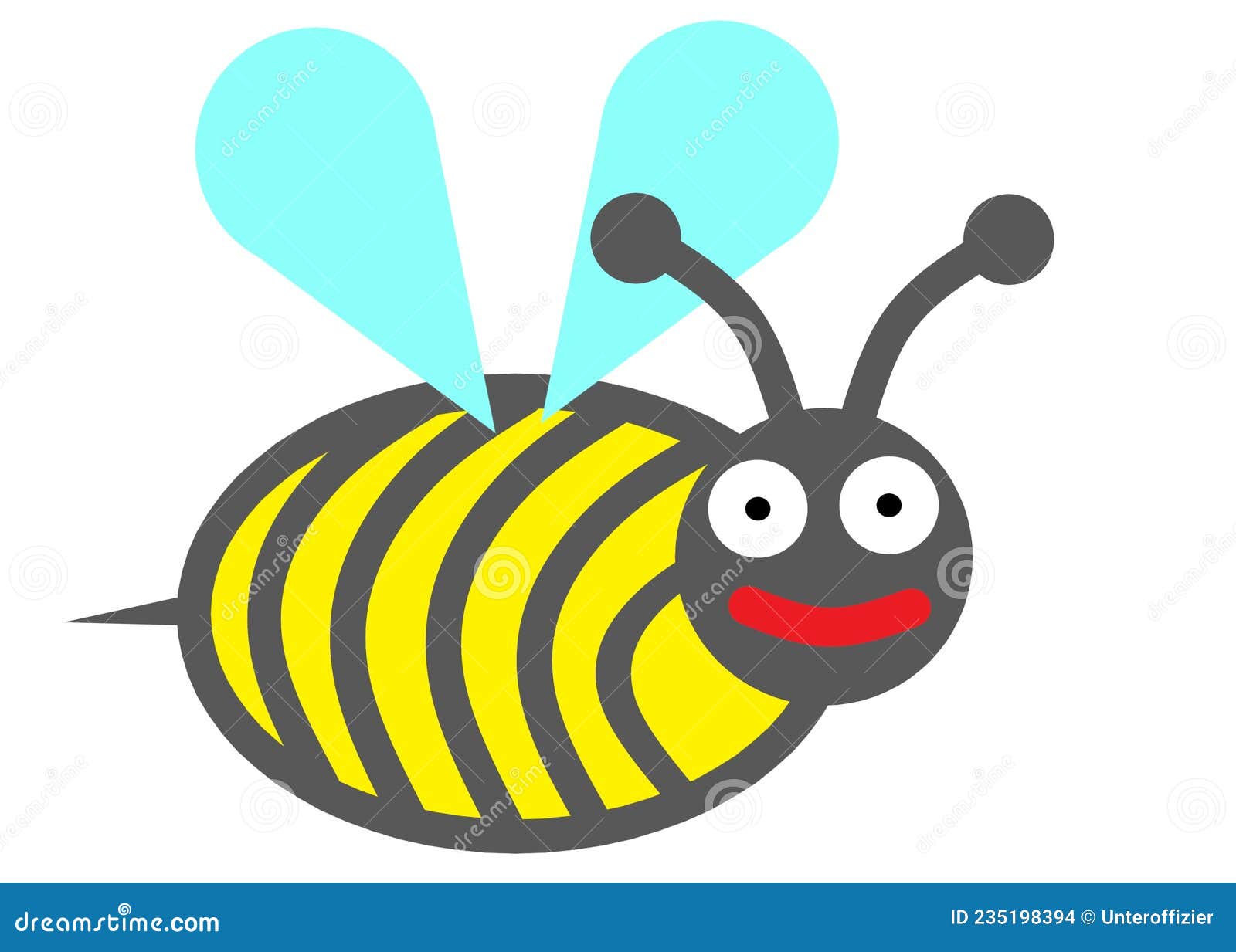 A Simple Cute Shape of a Yellow Bee with Dark Grey Stripes Cute Head ...