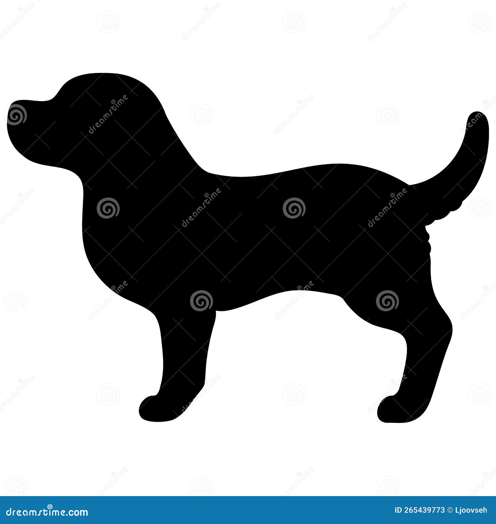 Simple and Cute Silhouette of Beagle in Side View Stock Vector ...