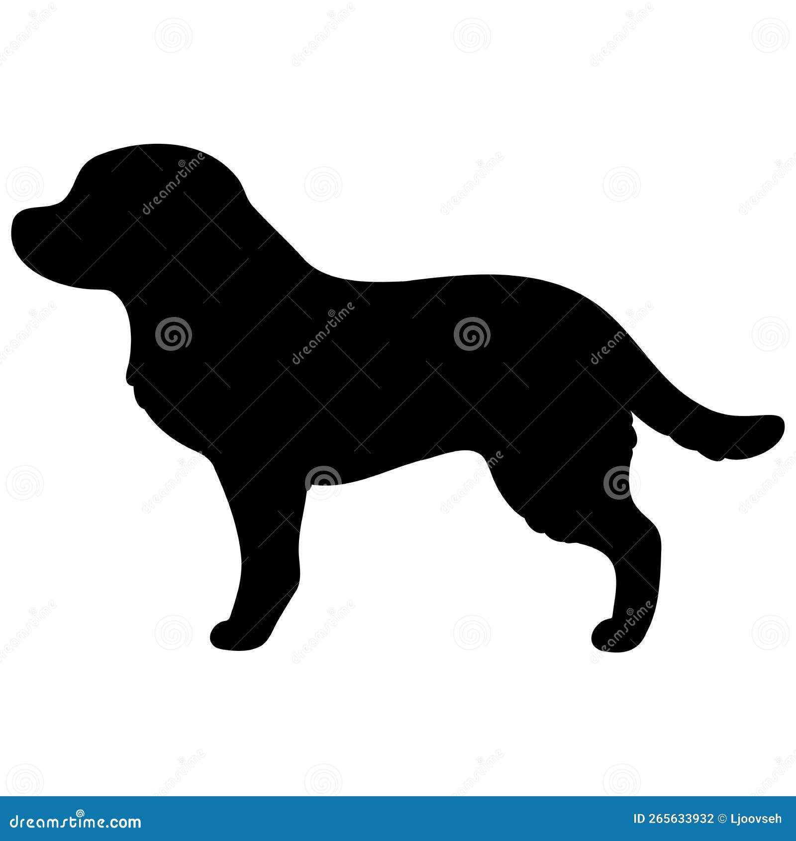 Simple and Cute Silhouette of Labrador Retriever in Side View Stock ...