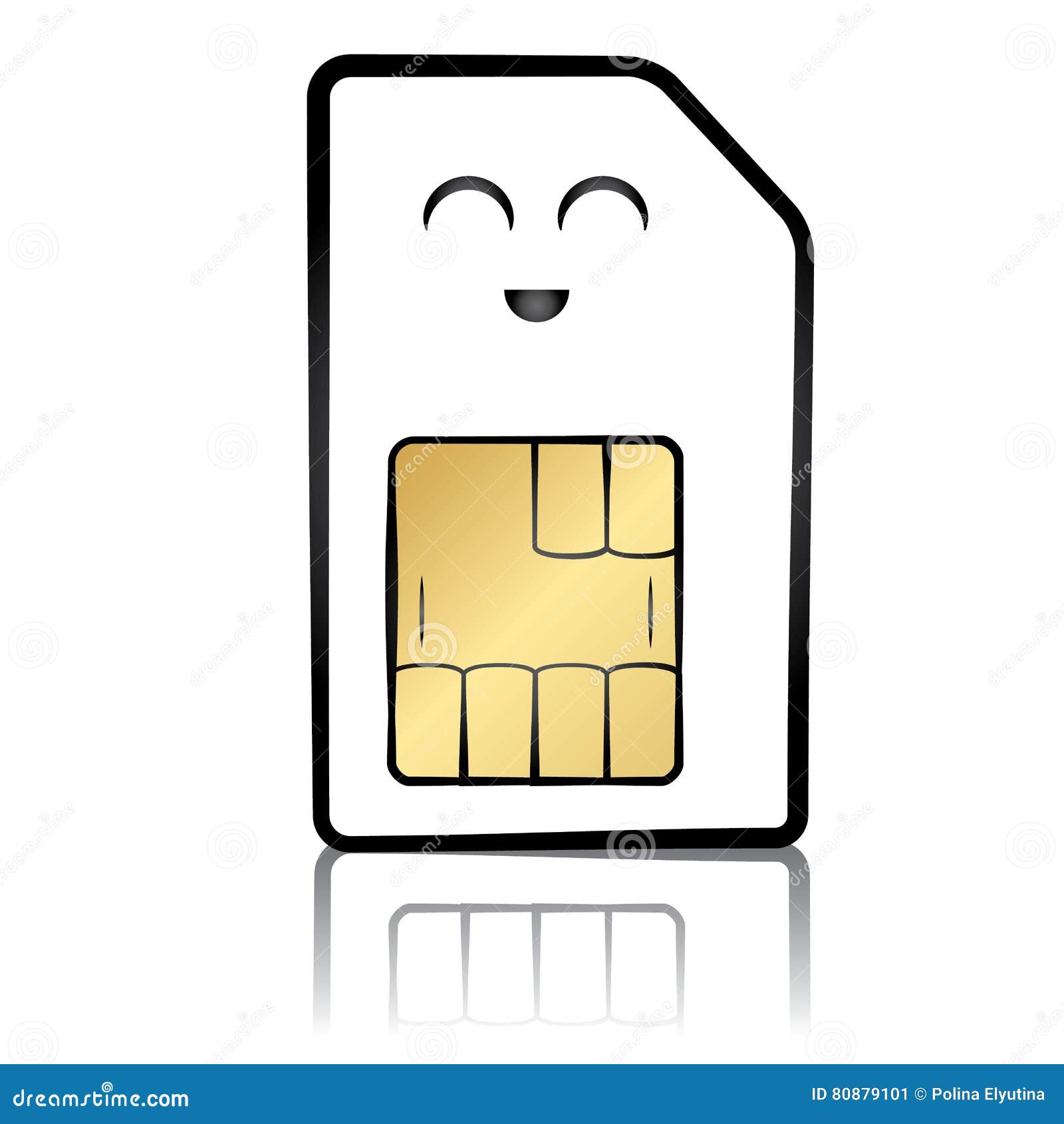 A simple cute sim card stock vector. Illustration of info - 80879101