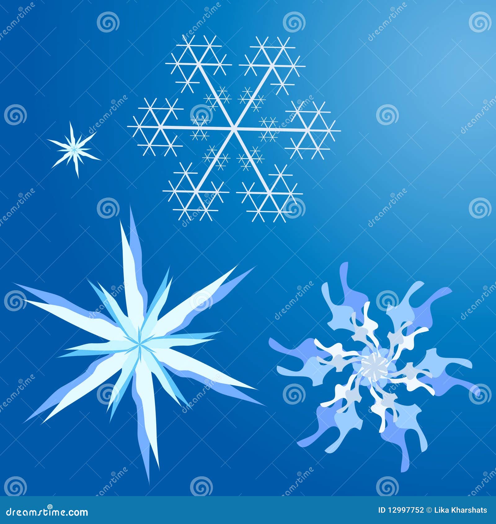 Simple cute snowflakes set stock vector. Illustration of season - 12997752