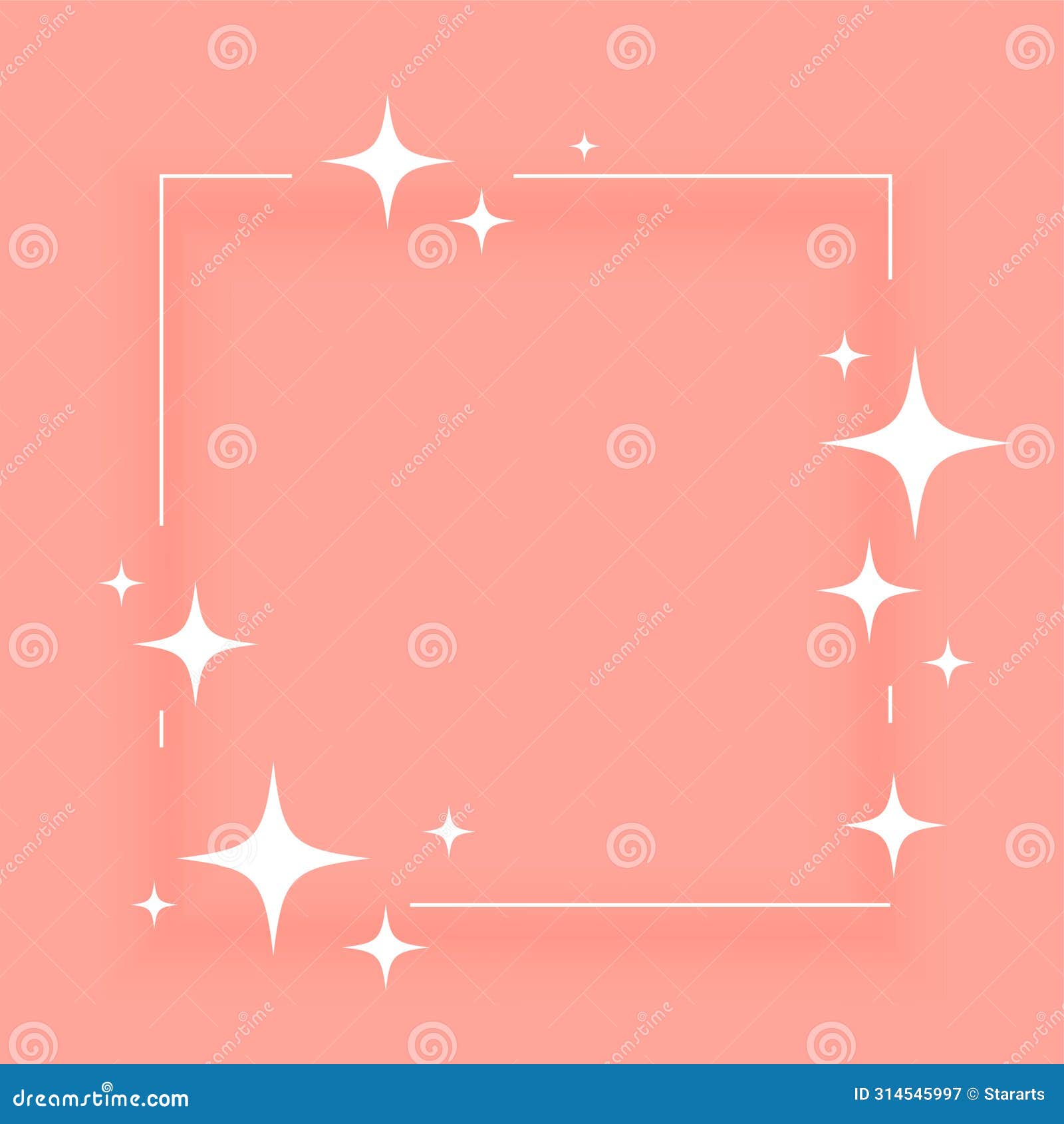 Simple and Cute Sparkling Star Blank Border Frame Design Stock Vector ...