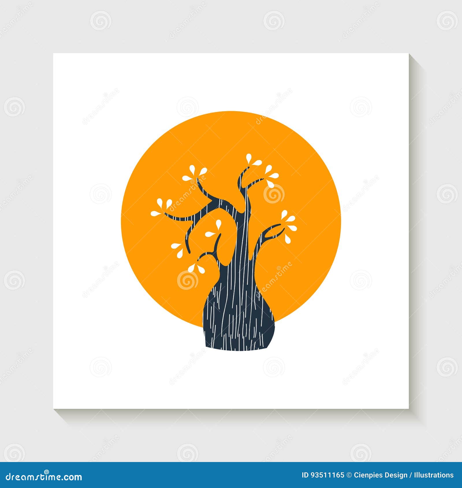 Simple Cute Tree Shape Illustration Concept Stock Vector - Illustration ...