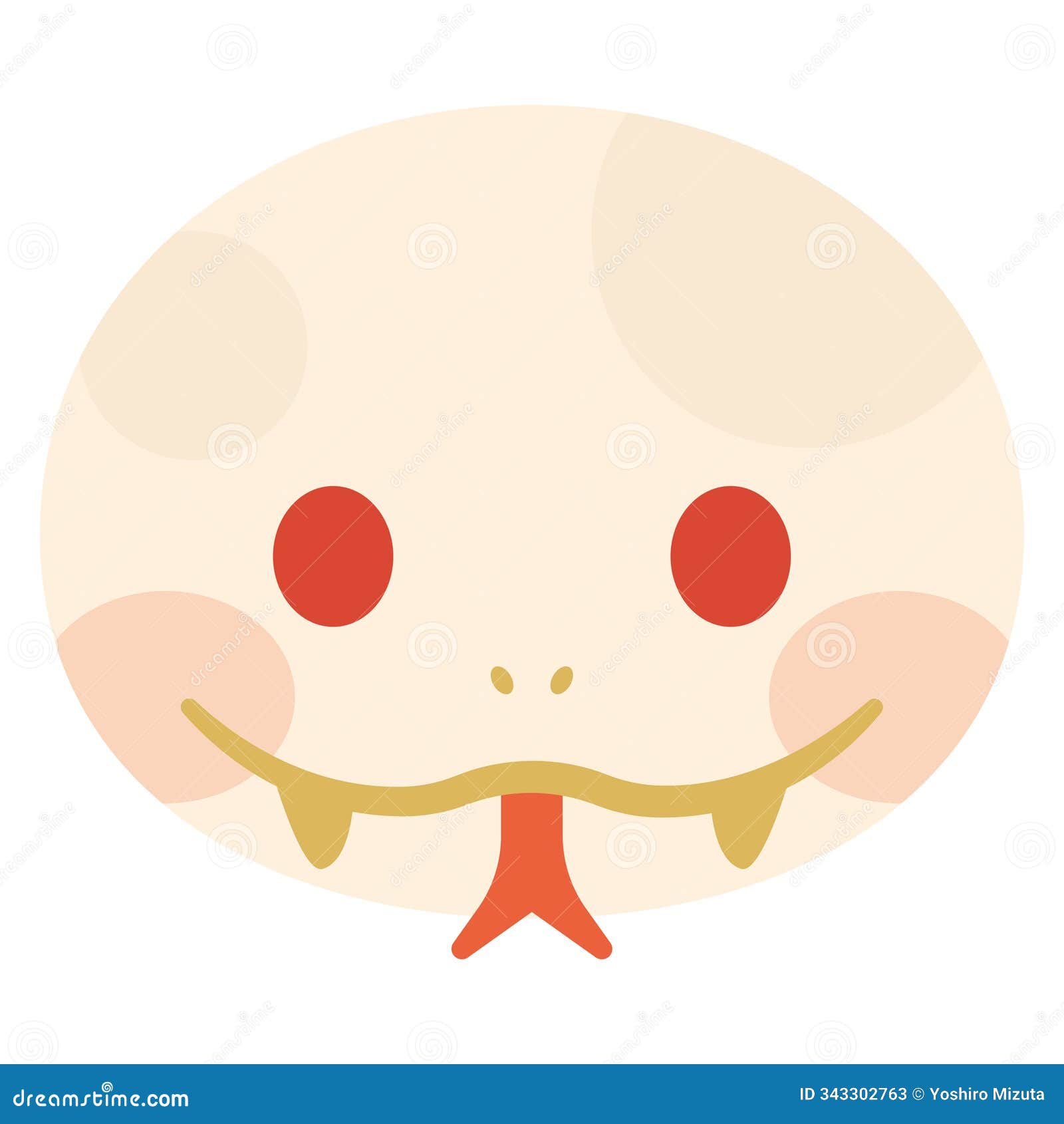 Simple and Cute White Snake Face Vector Illustration Stock Illustration ...
