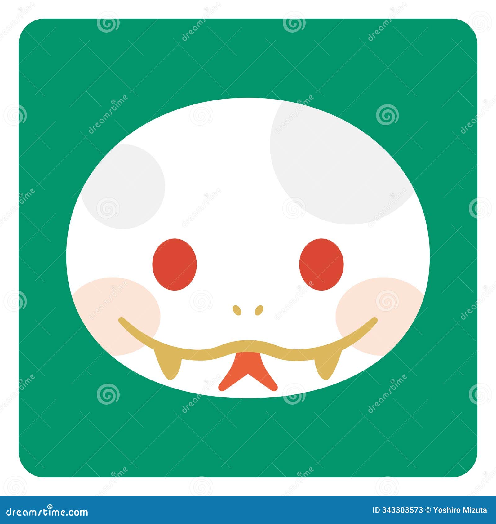 Simple and Cute White Snake Face Vector Illustration Stock Illustration ...