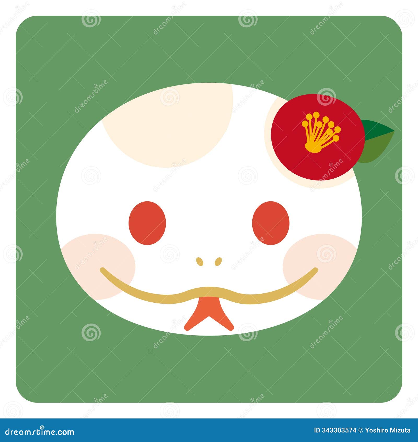 Simple and Cute White Snake Face Vector Illustration Stock Illustration ...