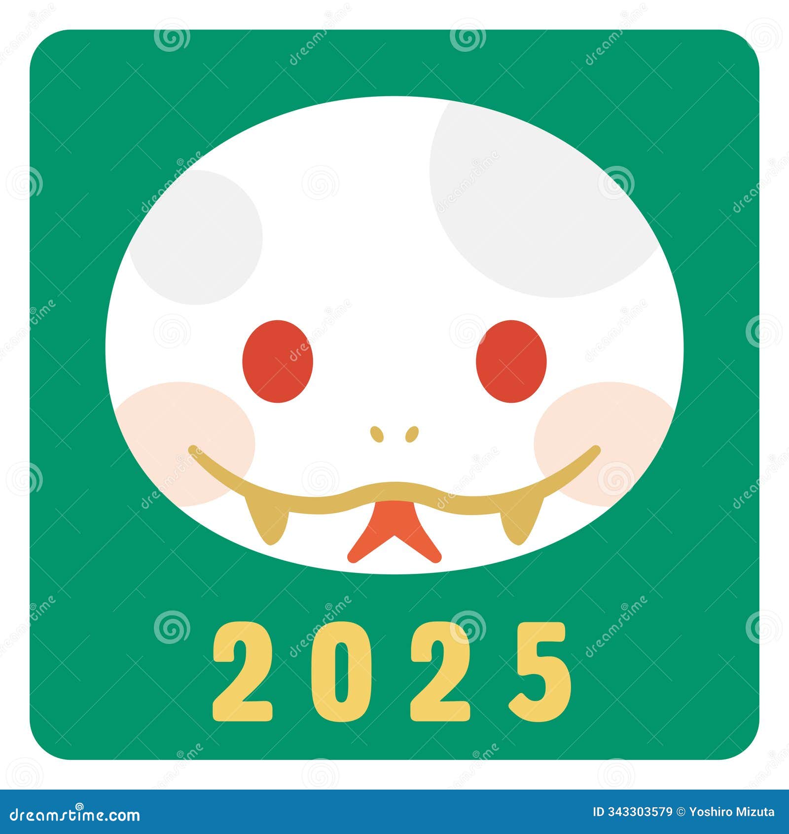 Simple and Cute White Snake Face Vector Illustration Stock Illustration ...