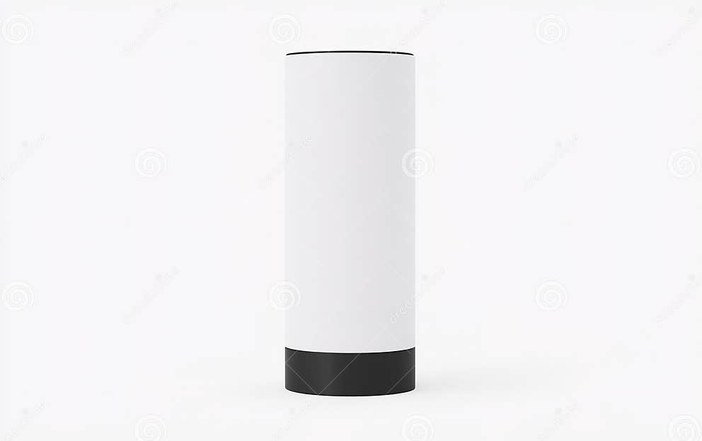 Simple Cylindrical Object with a Matte White Surface and Black Base ...
