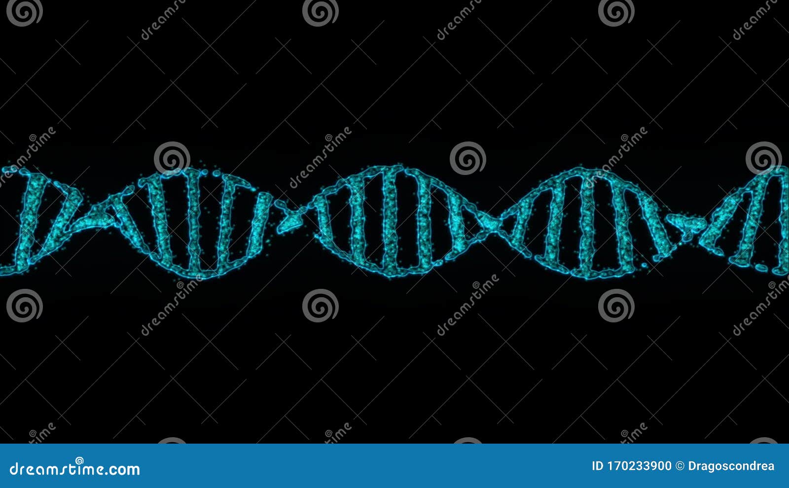 Simple 3D Animation of DNA String on Black Background Stock Footage ...
