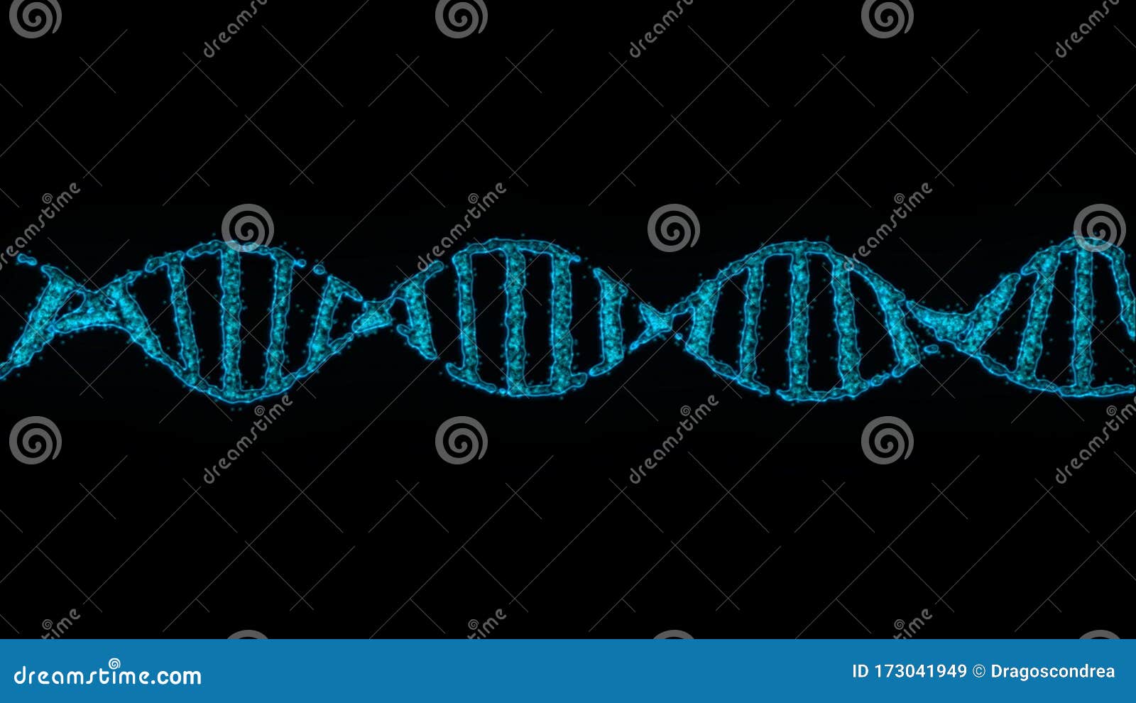 Simple 3D Animation of DNA String on Black Background Stock ...