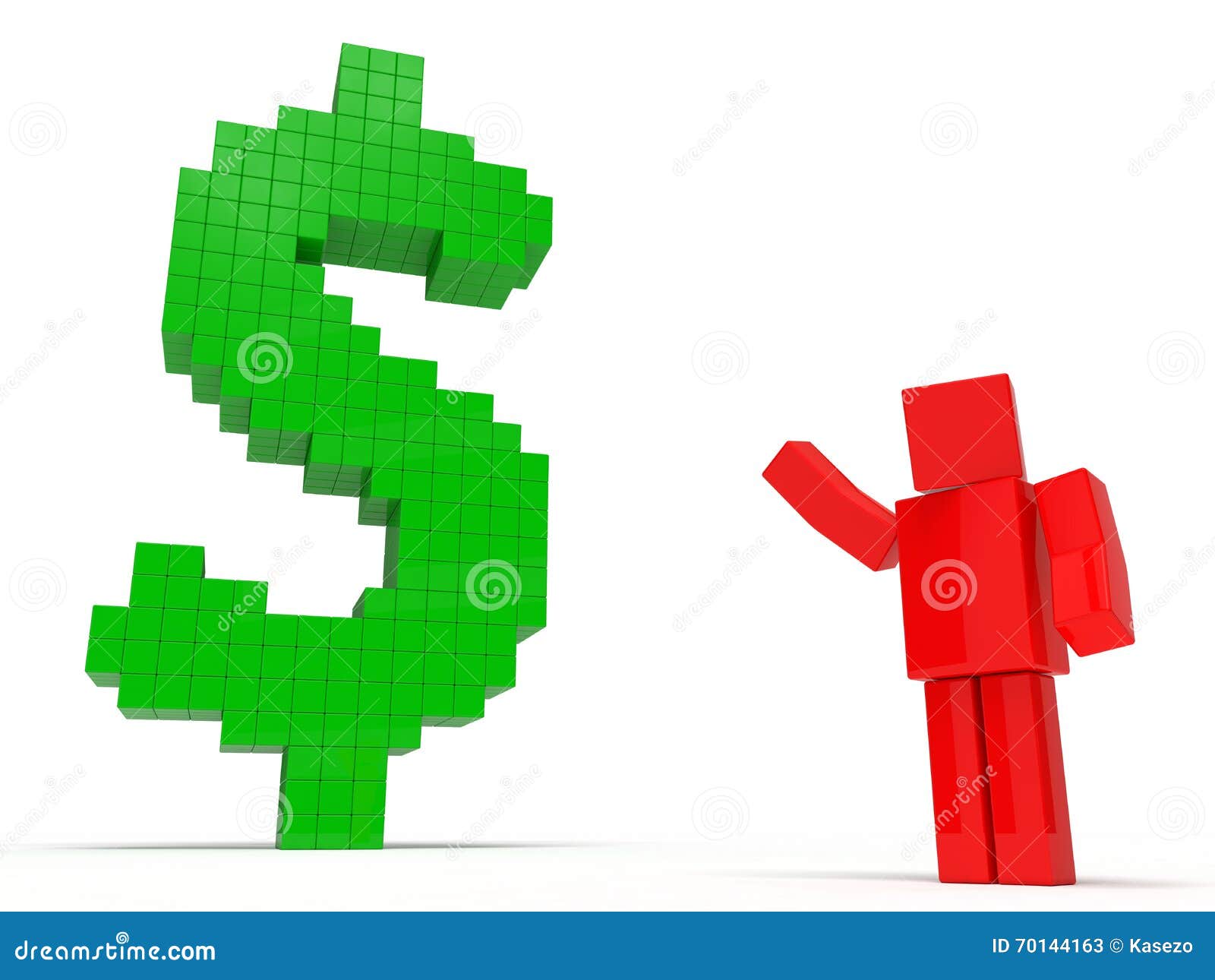 Simple 3d Cubic Character and Dollar Symbol. Stock Illustration ...