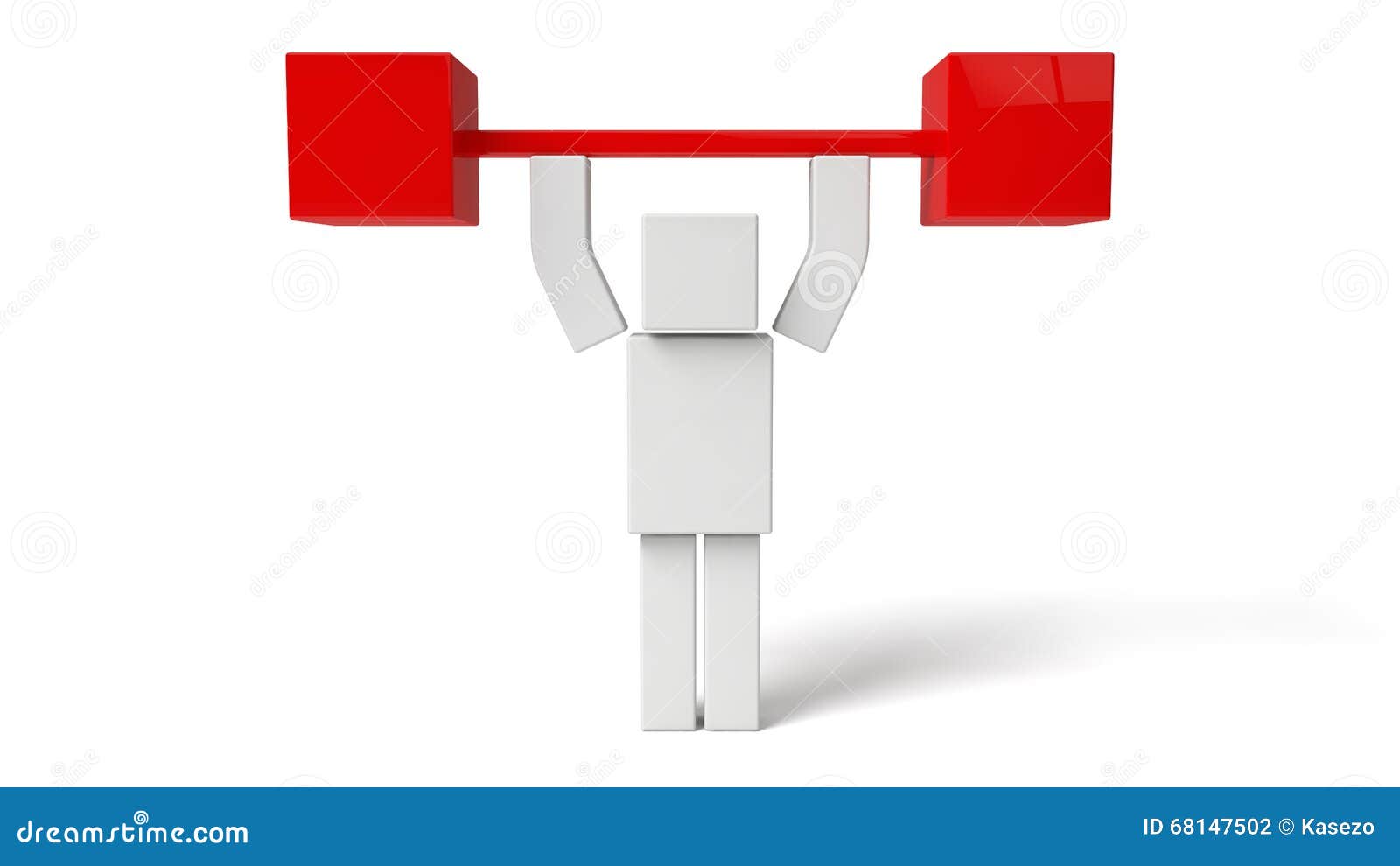 A Cubic Character Climbing To Box. 3d Style Simple Cube Character ...
