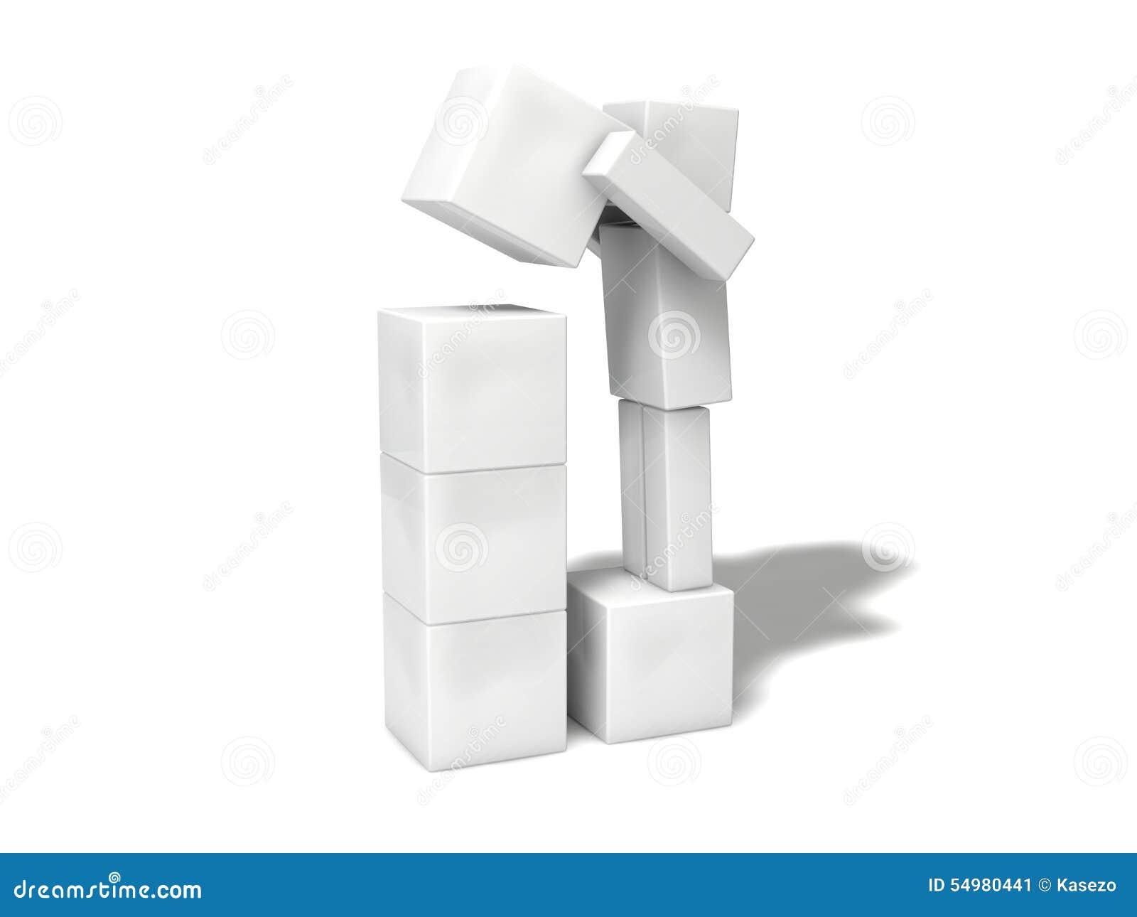 Simple 3d cubic character stock illustration. Illustration of shapes ...