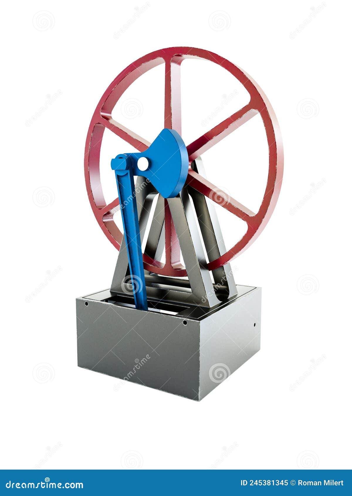 Simple 3d Model of Flywheel Mechanism on White Stock Illustration ...