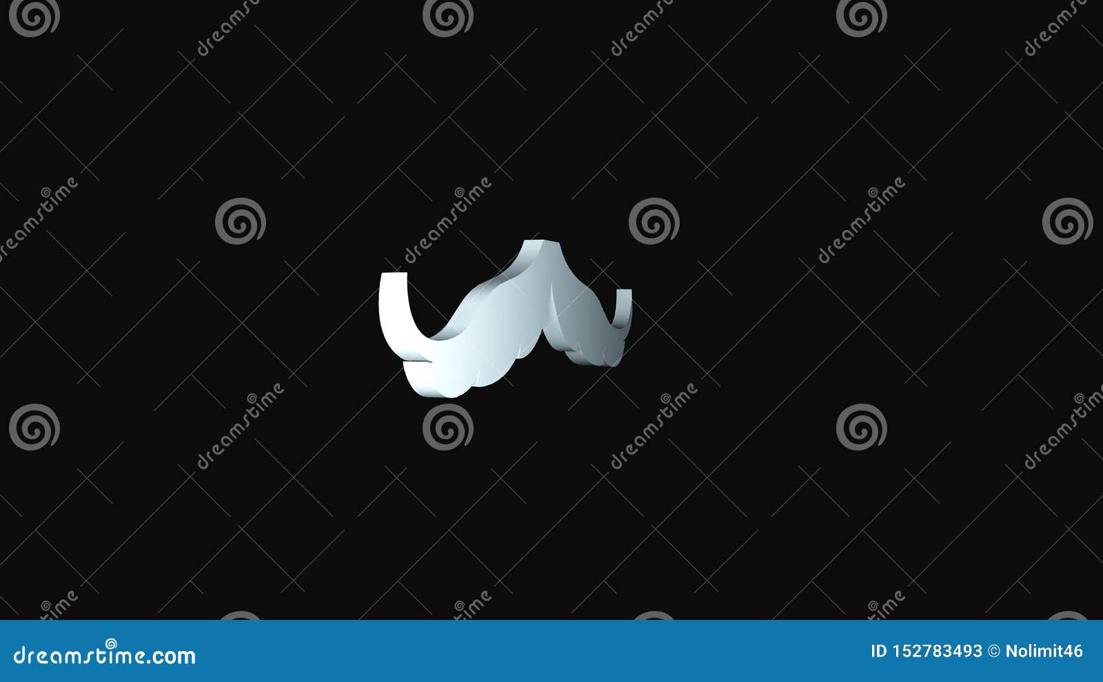 Simple 3d Mustache is in Space, this is Symbol of Hipsters, 3d Render ...