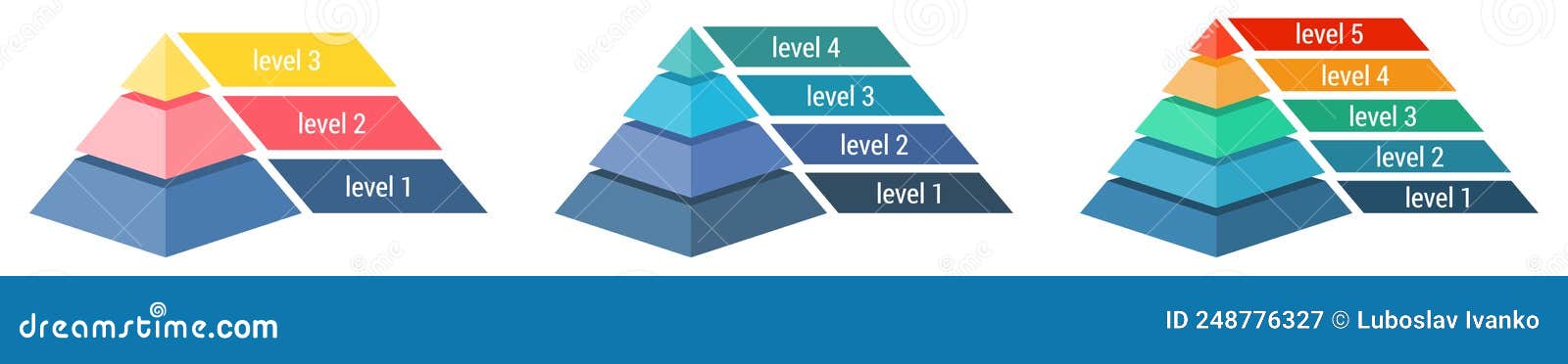 Simple 3d Pyramid Made of Three, Four or Five Thick Layers, Space for ...