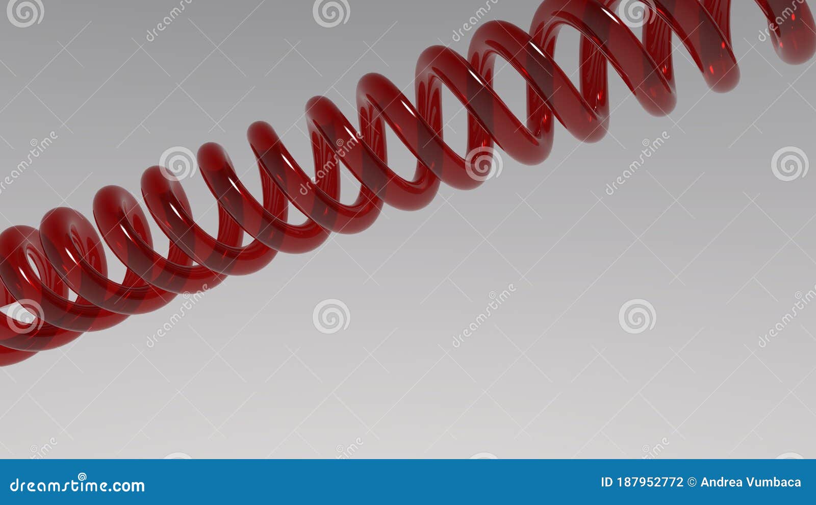 Simple 3d Red Spiral Shape is in Space, 3d Rendering Computer Generated ...