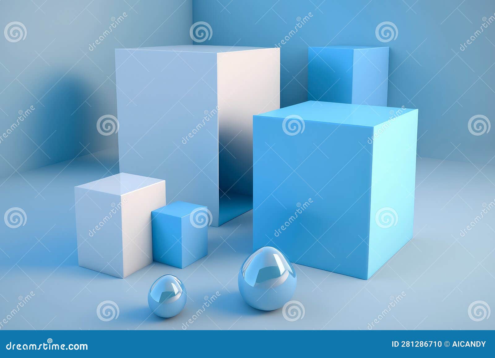 Simple 3D Rendered Light Blue Background Stock Illustration ...