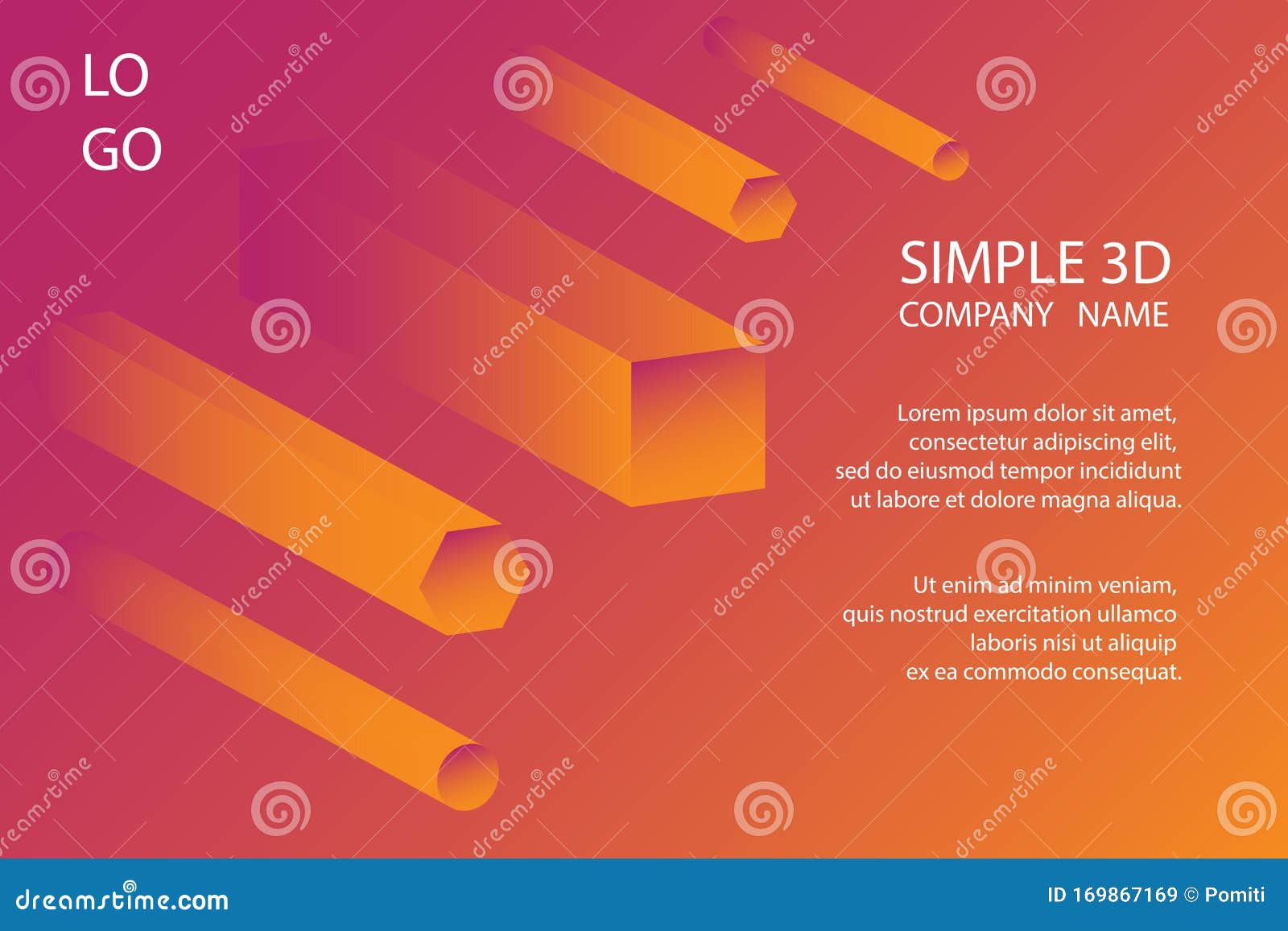 Simple 3d Shapes Background for Web Page Stock Illustration ...