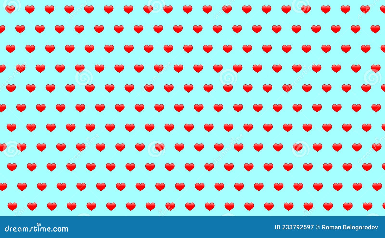 Simple 3d Small Hearts on Light Blue Stock Illustration - Illustration ...