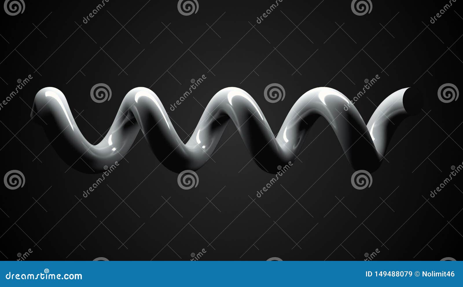 Simple 3d Spiral Shape is in Space, 3d Render Computer Generated ...