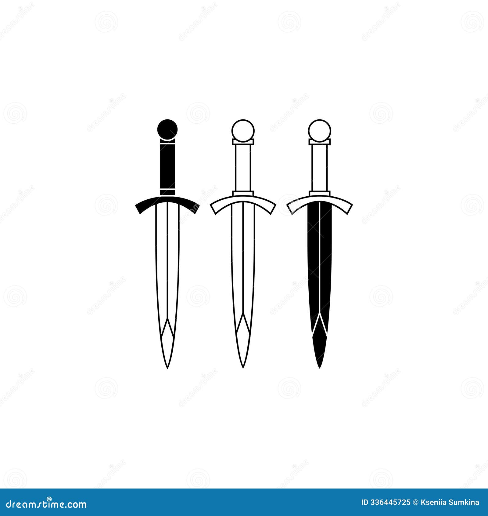 Simple Dagger Icon Design on White Background Stock Vector ...