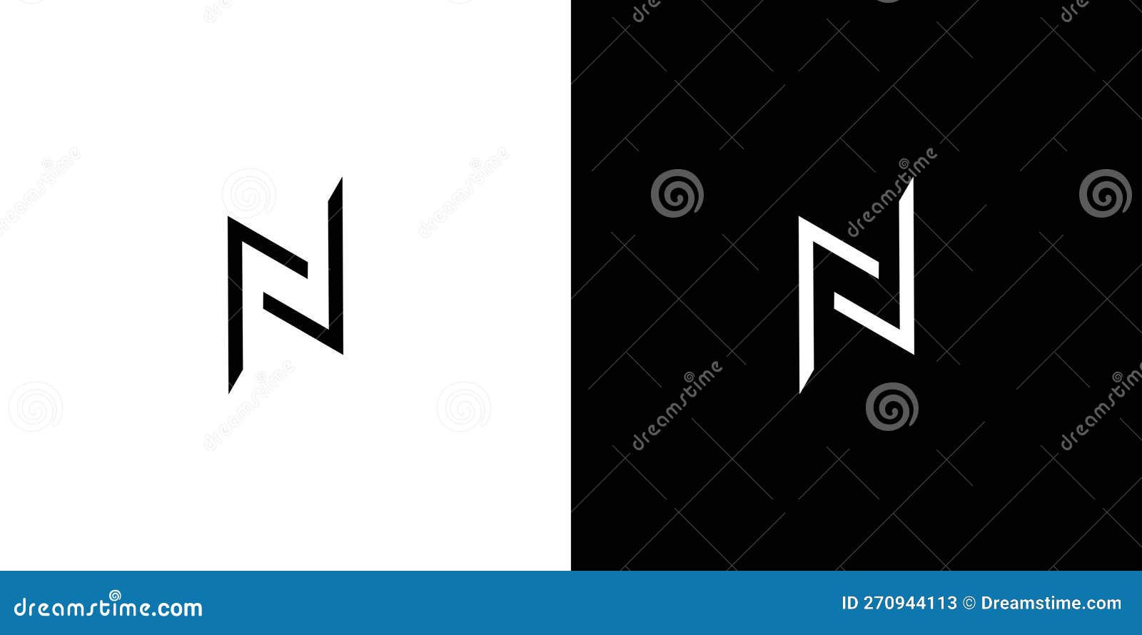 Simple Dan Modern Letter N Initials Logo Design Cartoon Vector ...