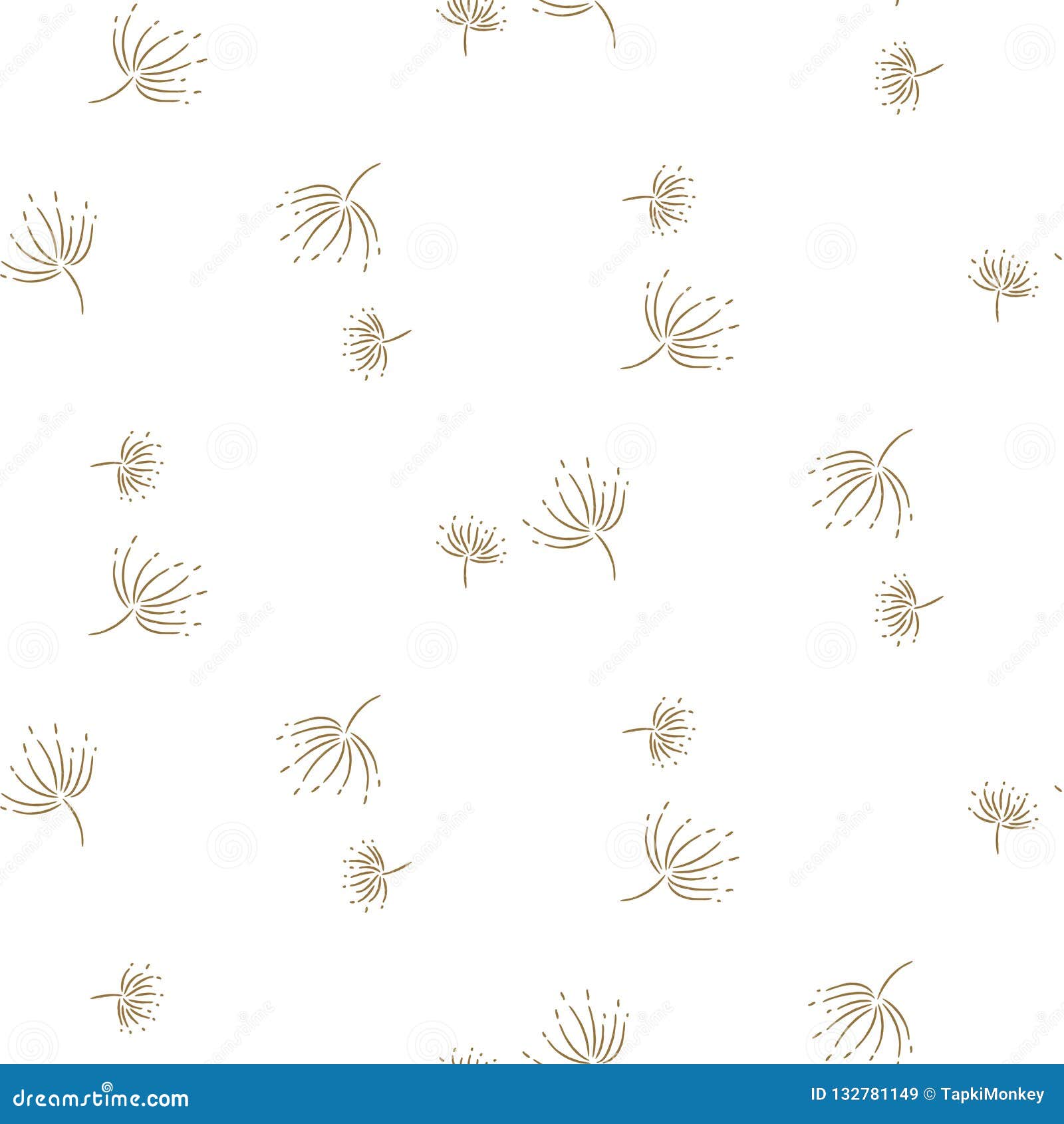 Simple Dandelion Seamless Vector Pattern for Wedding Design. Stock ...