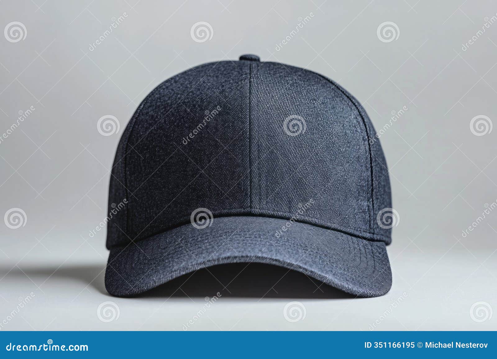 Simple Dark Blue Baseball Cap Product Shot Against a Plain White ...