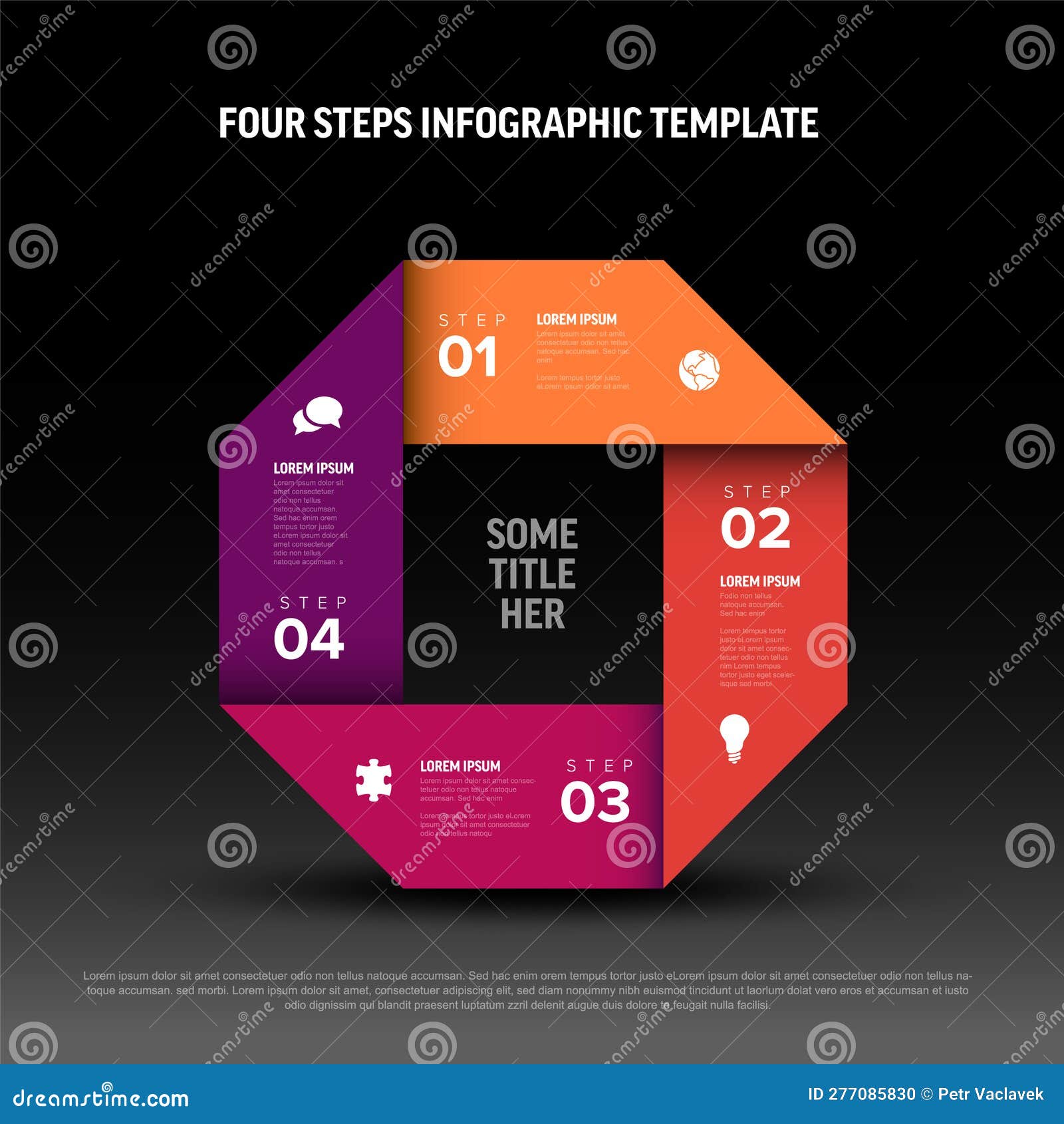 Step Blocks Infographics Mockup Template Vector Background ...