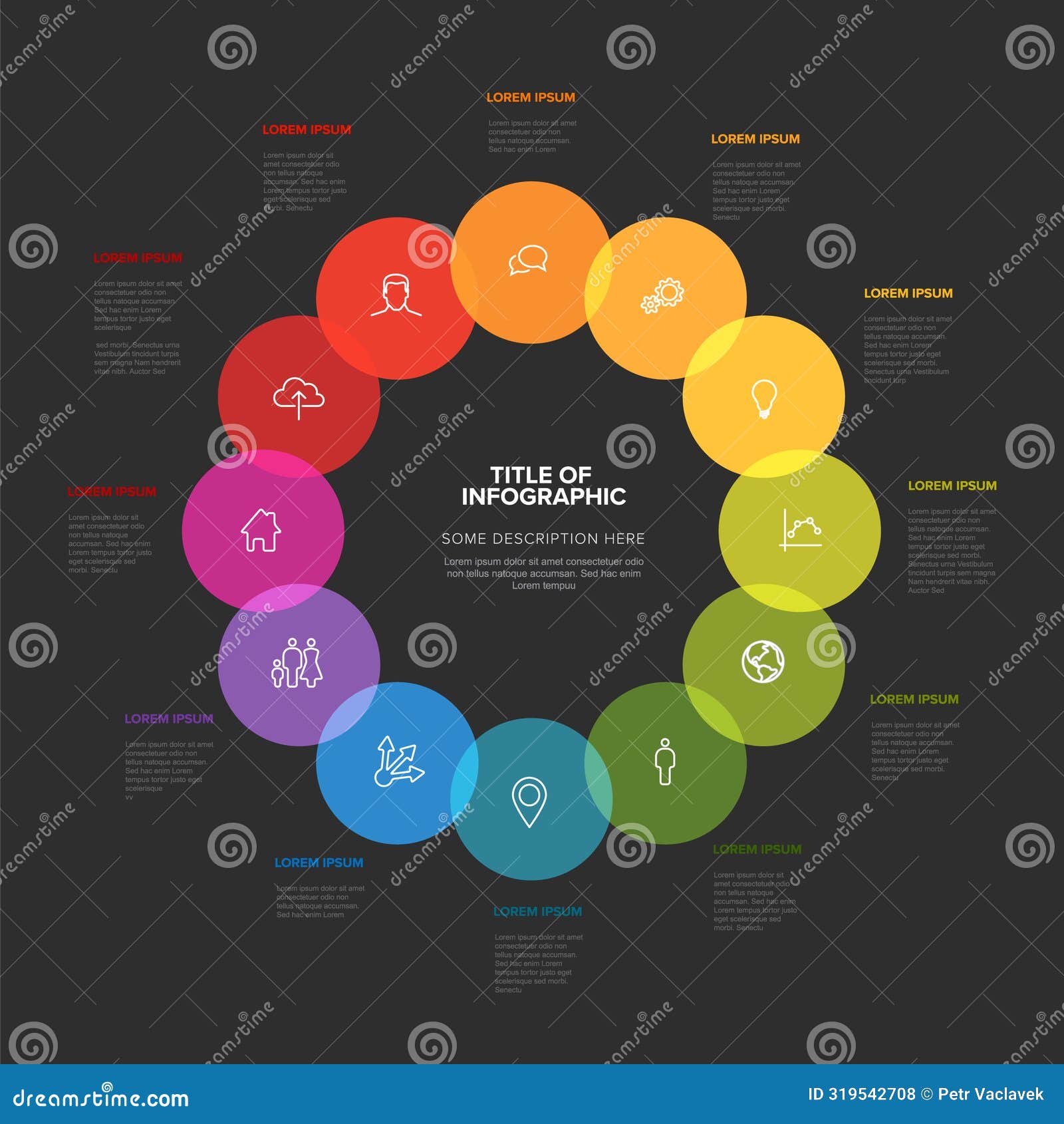 Simple Cycle Infographic Template With Photo Placeholders Vector ...