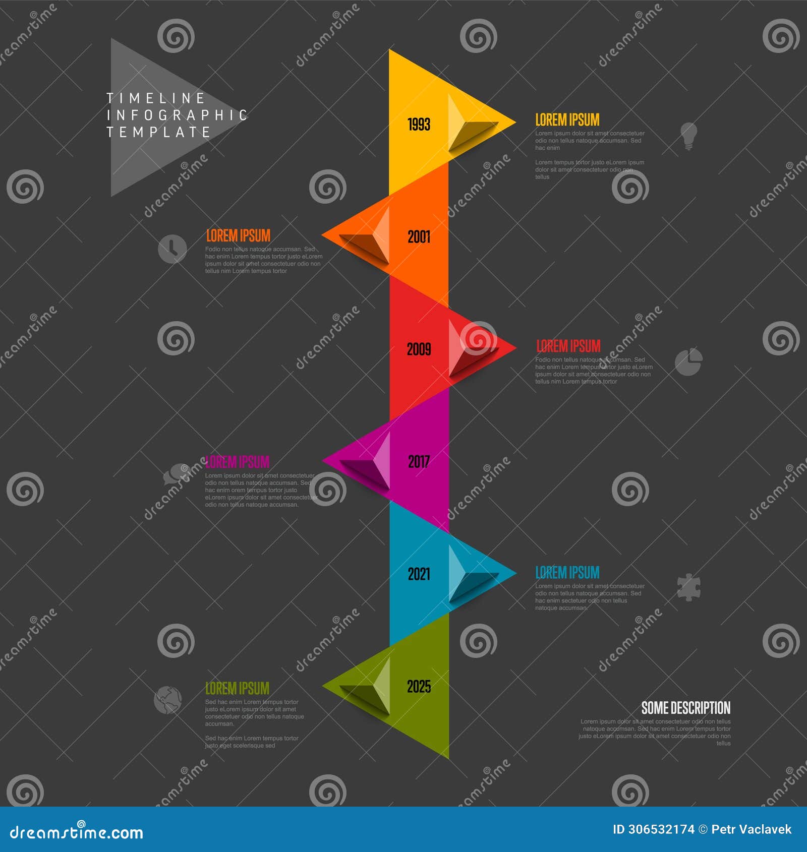 Simple Dark Vertical Infographic Template with Triangle Arrows Stock ... Simple Dark Vertical Infographic Template with Triangle Arrows Stock ...