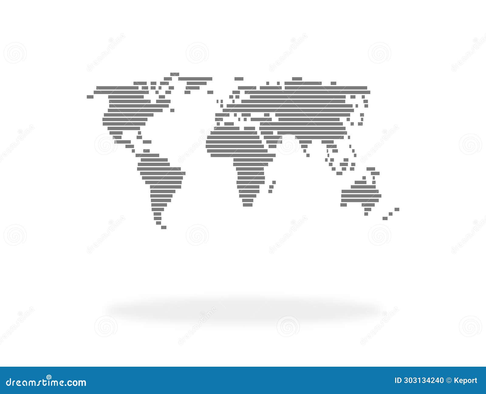 Simple Dark Wolrd Map Illustration with Stripes Stock Illustration ...