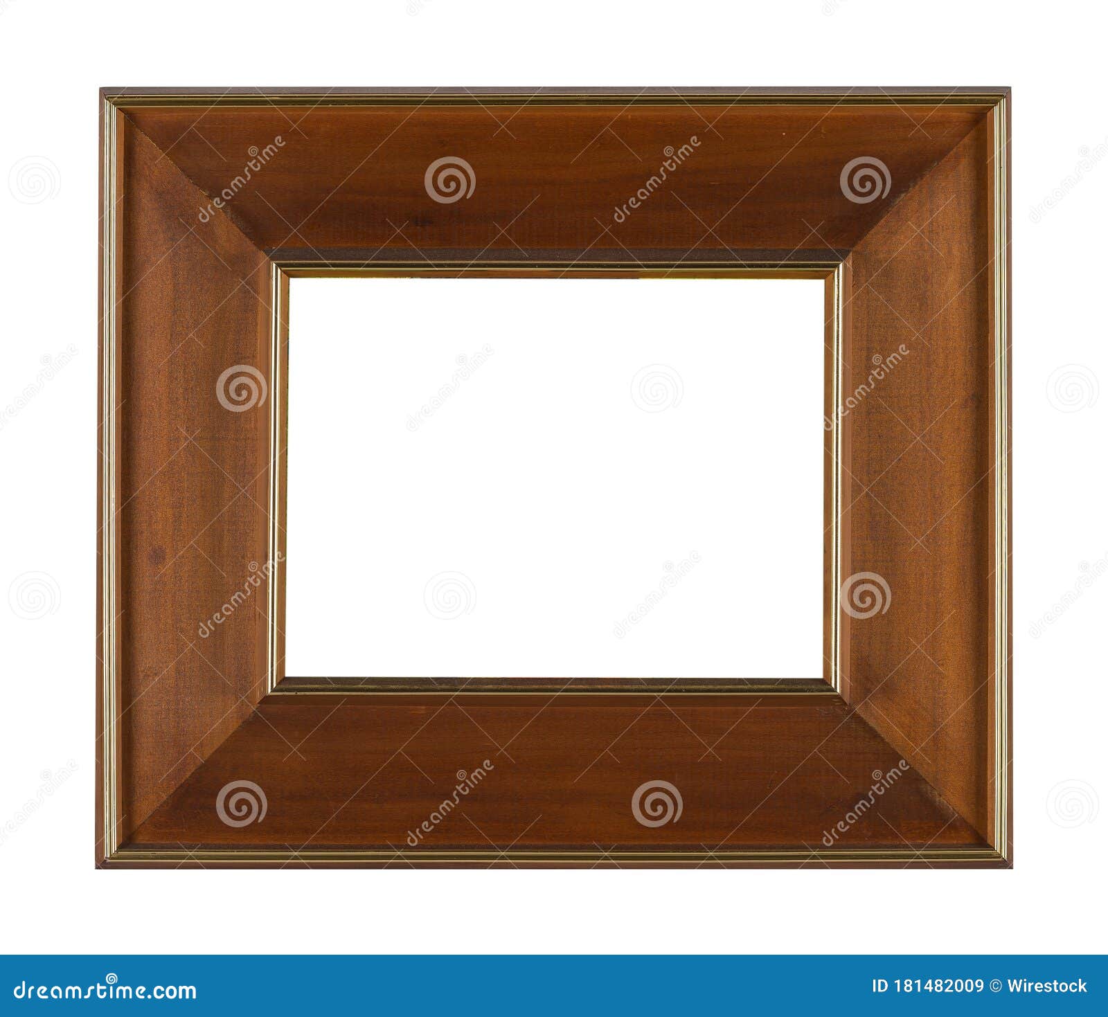 Simple Dark Wooden Frame Under the Lights Isolated on a White ...